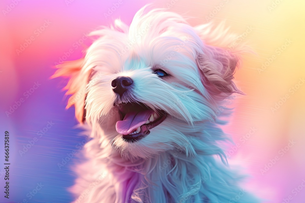 Cute Dog Wallpapers on Grainy Blurred Gradient Background - Adorable ...