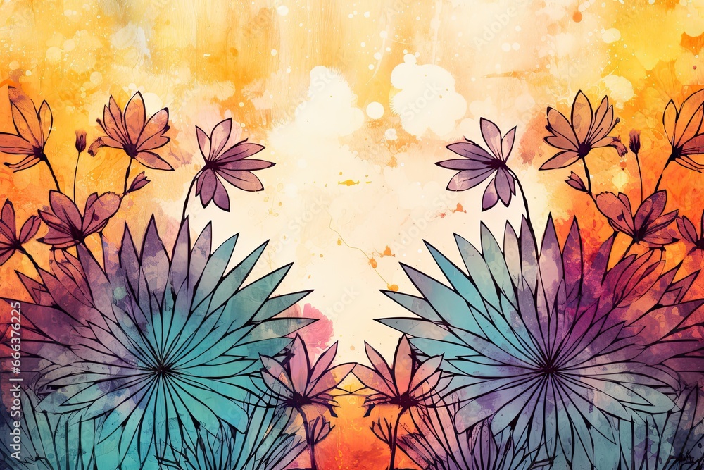 Desktop Boho Wallpaper: Abstract Art Background with Vibrant Colors ...