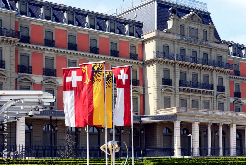 Geneva, Switzerland, Europe - Palais of Wilson, building of Office of ...