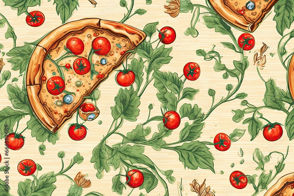 Pizza Wallpaper: Seamless Textile Design for Food Lovers, HD Background ...