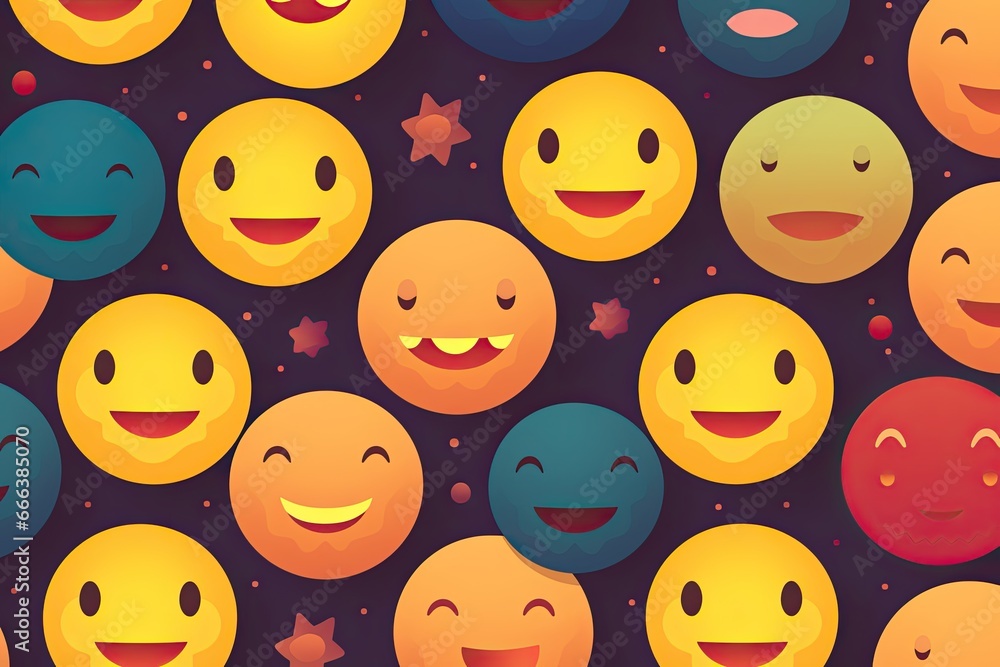 Smiley Face Wallpaper: Flat Seamless Texture for Bright and Cheerful ...