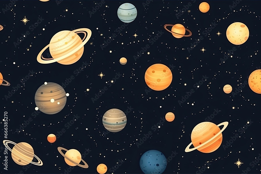 Solar System Wallpaper: Seamless Modern Dotted Background for a Stellar ...