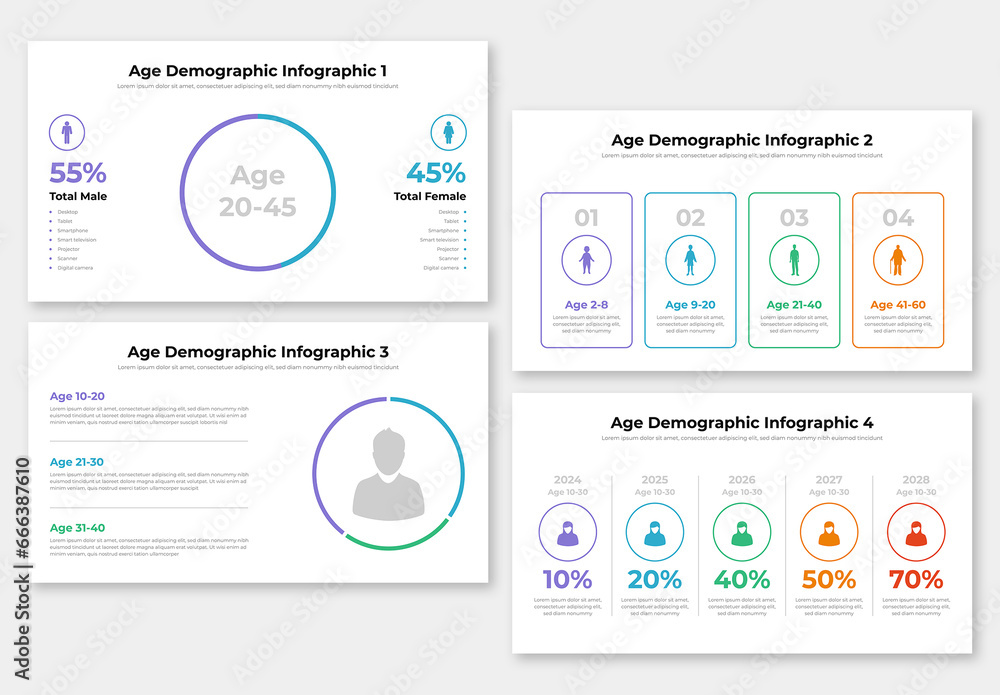 Age Demographic Infographic Stock Template | Adobe Stock