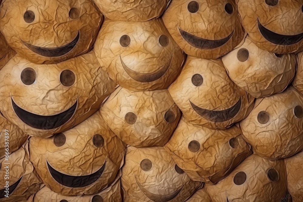 Smiley Face Wallpaper: a Vibrant Fabric Texture Surface for Interior ...