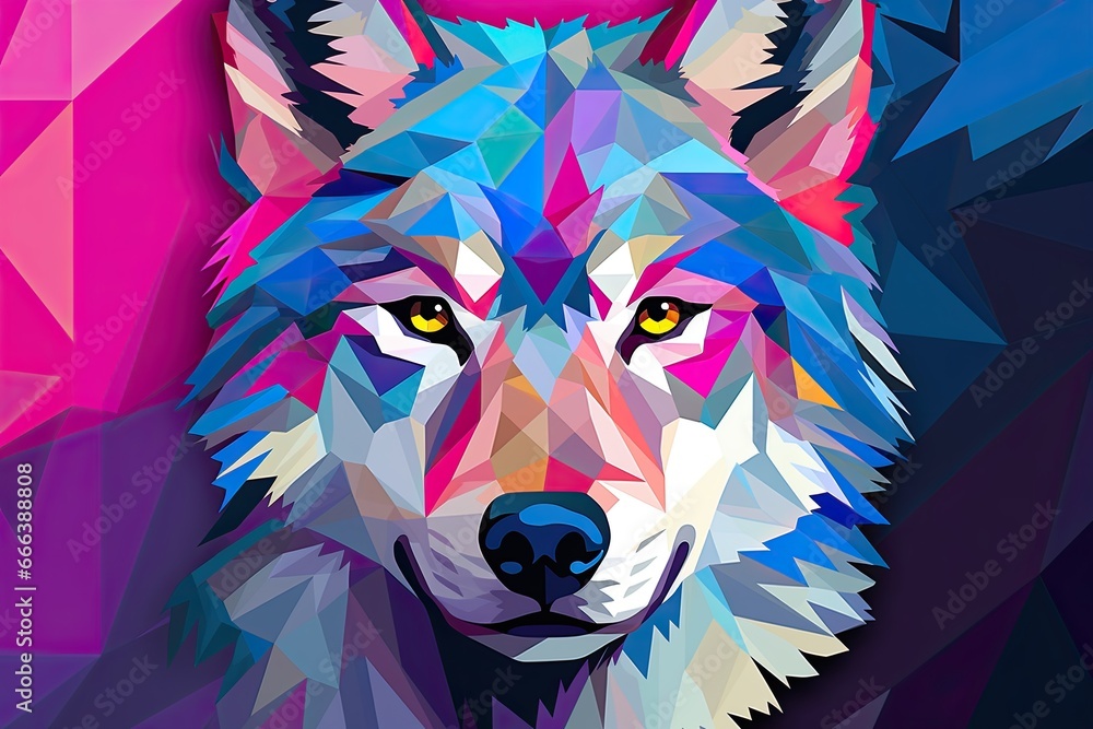 Colored Stylish Wolf Wallpaper: Stunning Backdrop for a Vibrant D cor ...