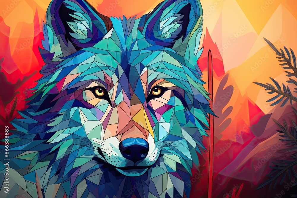 Colorful Stylish Wolf Wallpaper: Vibrant Backdrop for a Striking Visual ...