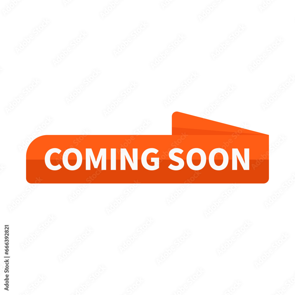 Coming Soon In Blue Rounded Rectangle Ribbon Shape For Launching ...