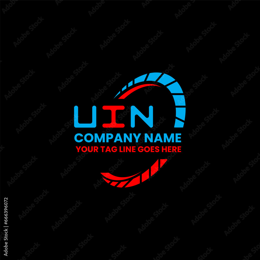 UIN letter logo vector design, UIN simple and modern logo. UIN ...