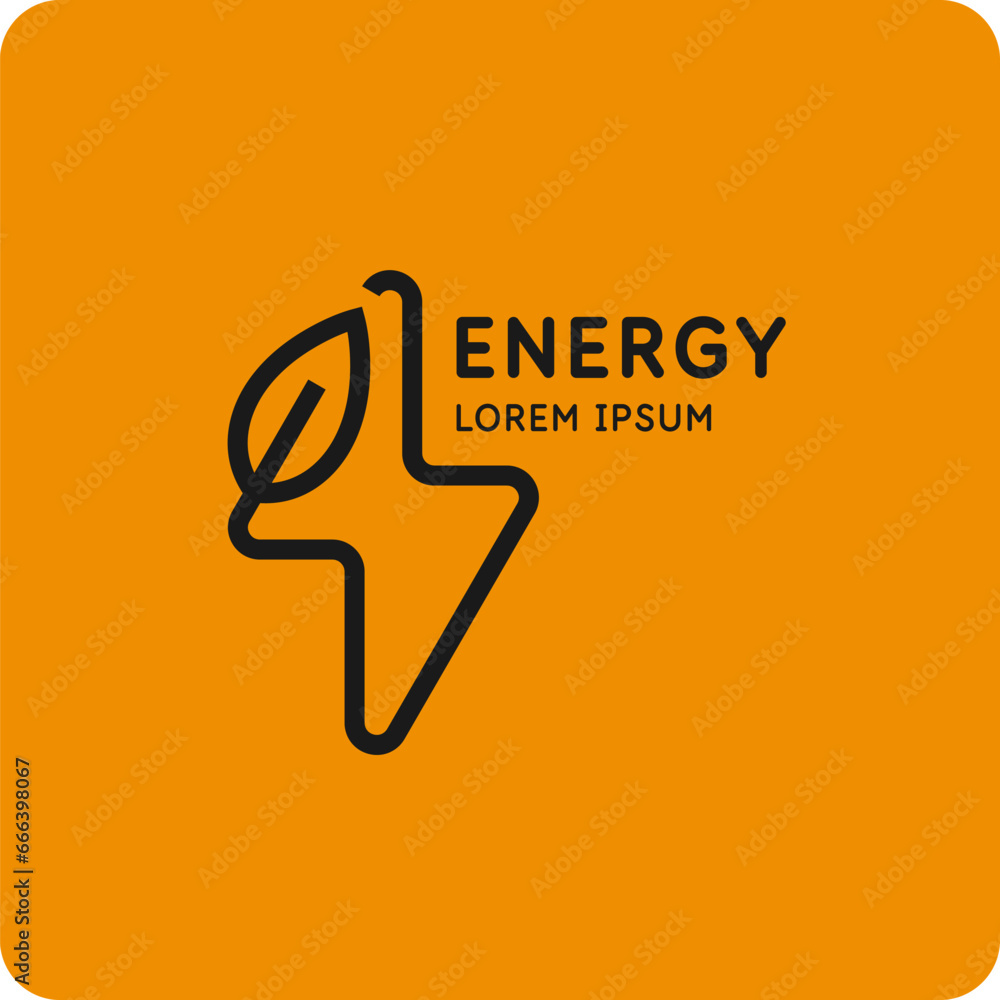 The icon stands for natural energy. Eco-friendly energy. Image of power ...