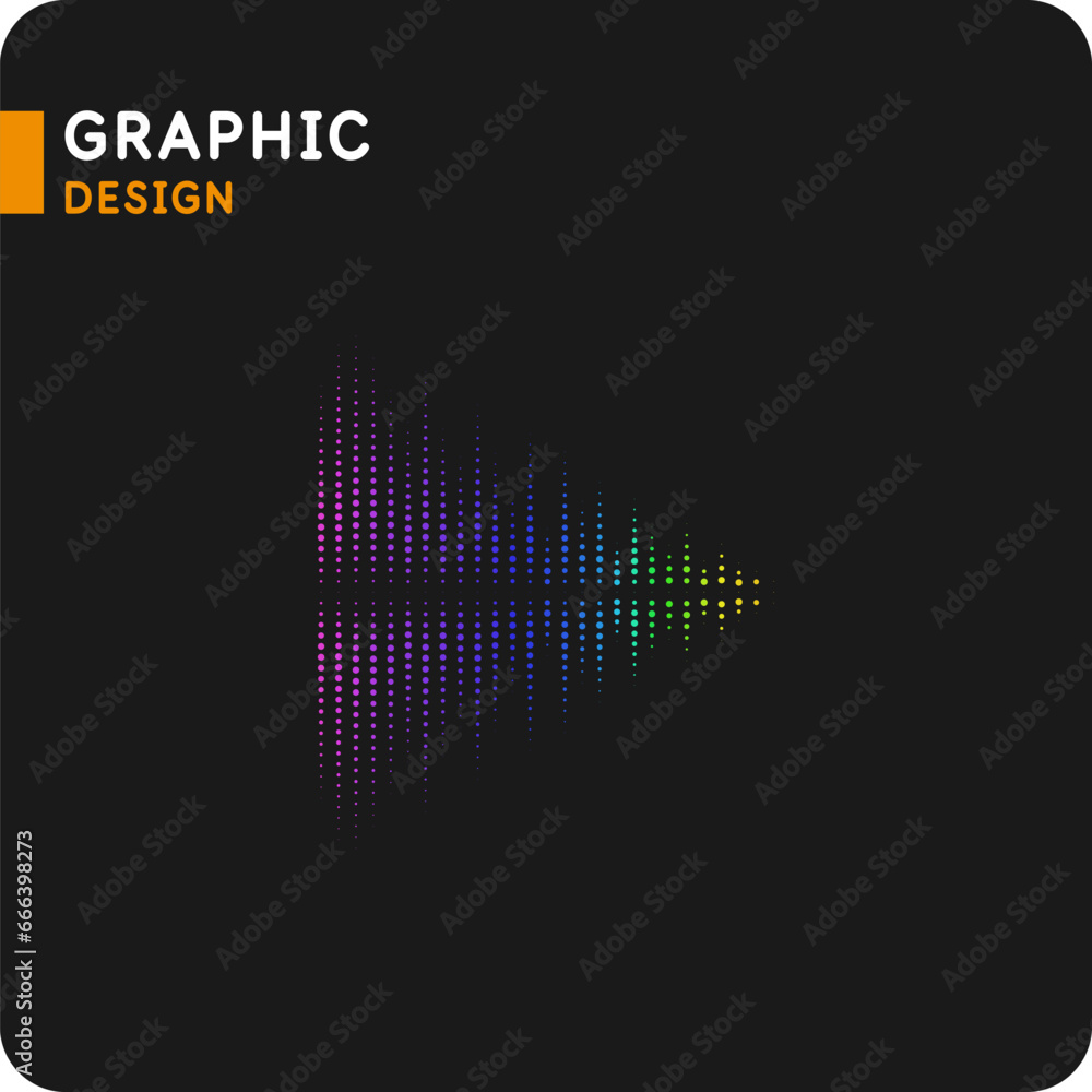 Vector illustration of a musical wave in the form of an equalizer ...