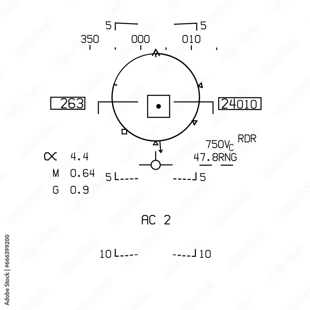 Boeing F/A-18 Hornet HUD Symbology with Dynamic Launch Zone in Air to ...