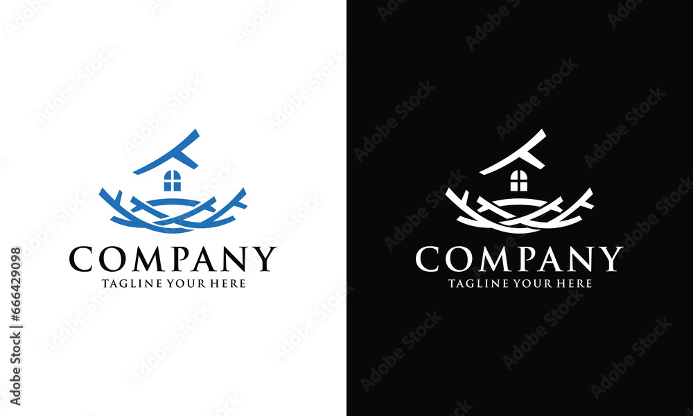 abstract tree and root logos. exclusive root logo. root and house logo ...