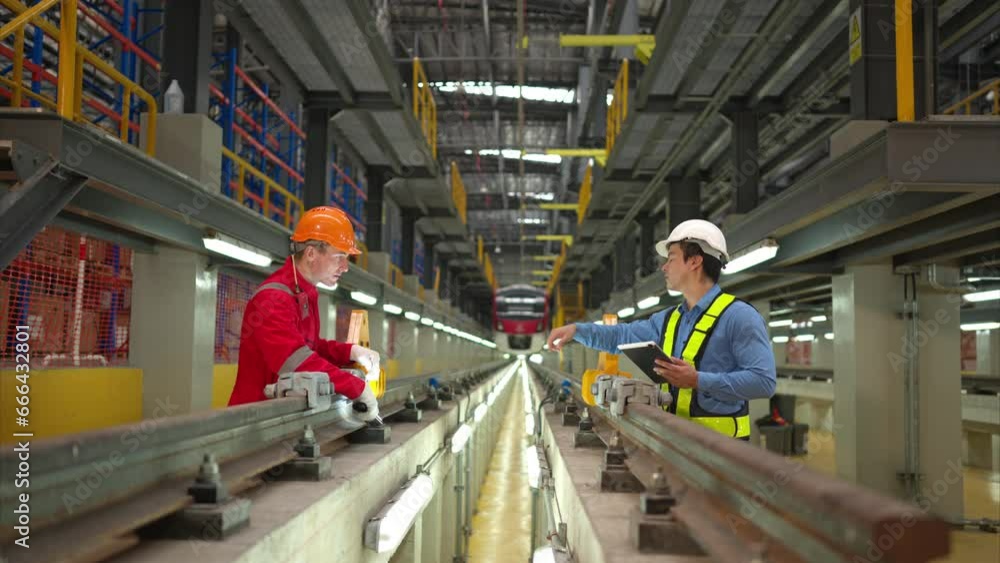 After the electric train is parked in the electric train repair shop ...