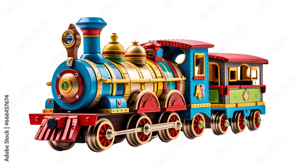 Miniature Toy Train Isolated on Transparent or White Background, PNG ...