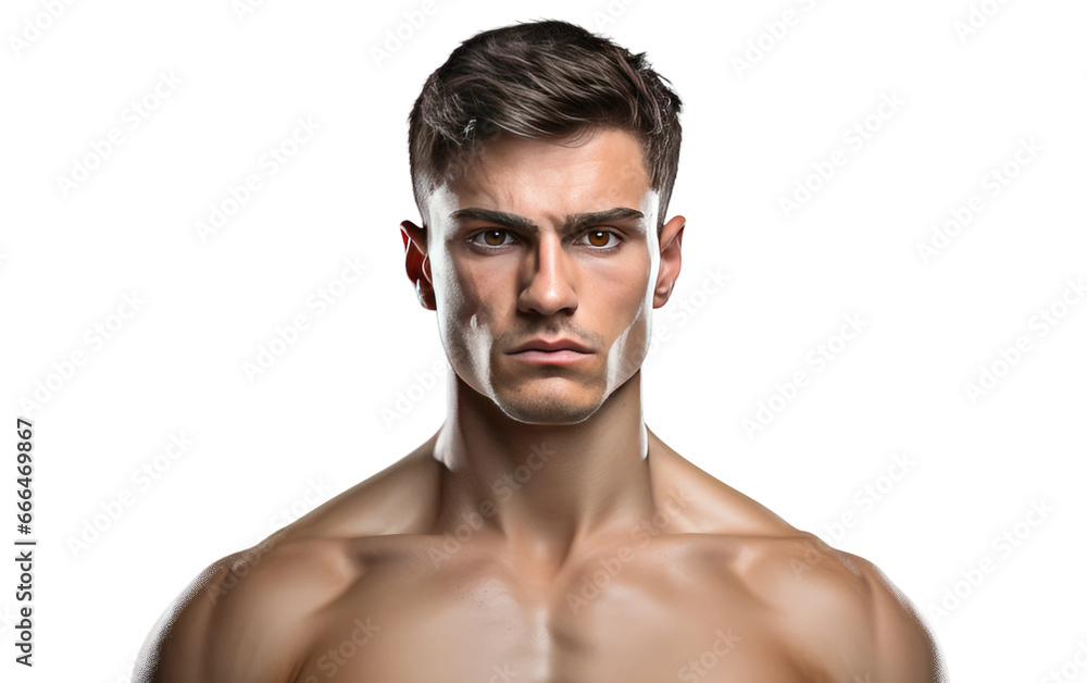 Shirtless Boy Showing Body Realistic Portrait on White or PNG ...