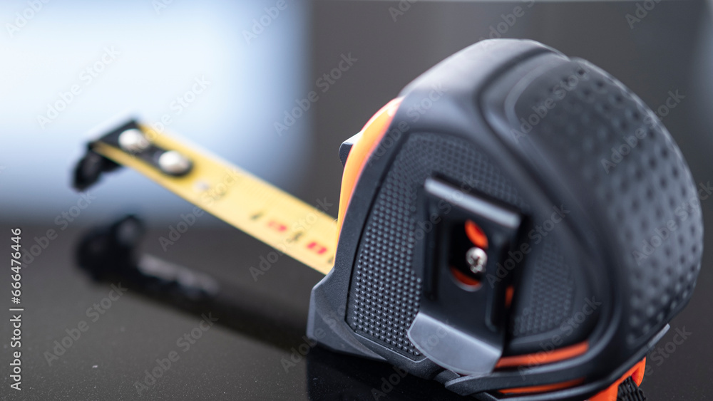 tape measure 3 m. measuring tool. Stock Photo | Adobe Stock