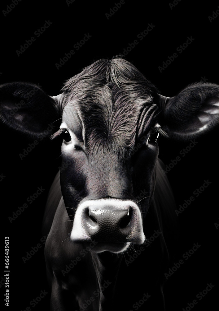 Nature portrait animal farming cattle beef milk agricultural head cow ...