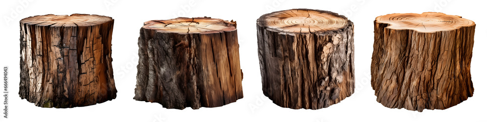 Round wooden display tree trunk stump wood on transparent background ...