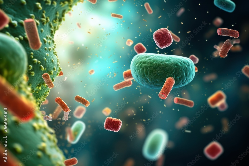 Illustration of harmful bacteria causing infections, gram-negative ...