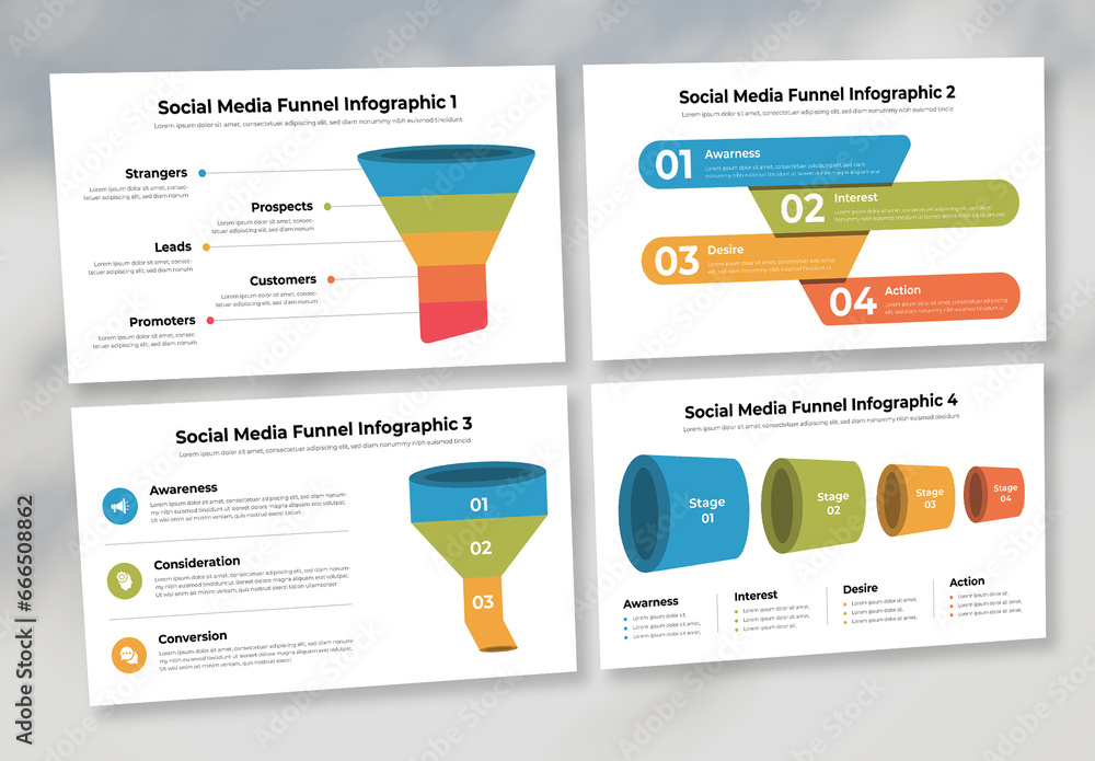 Social Media Funnel Infographic Stock Template | Adobe Stock