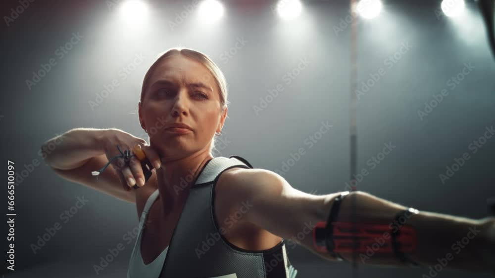 Aesthetic Super Slow Motion Footage of a Professional Female Archer in ...