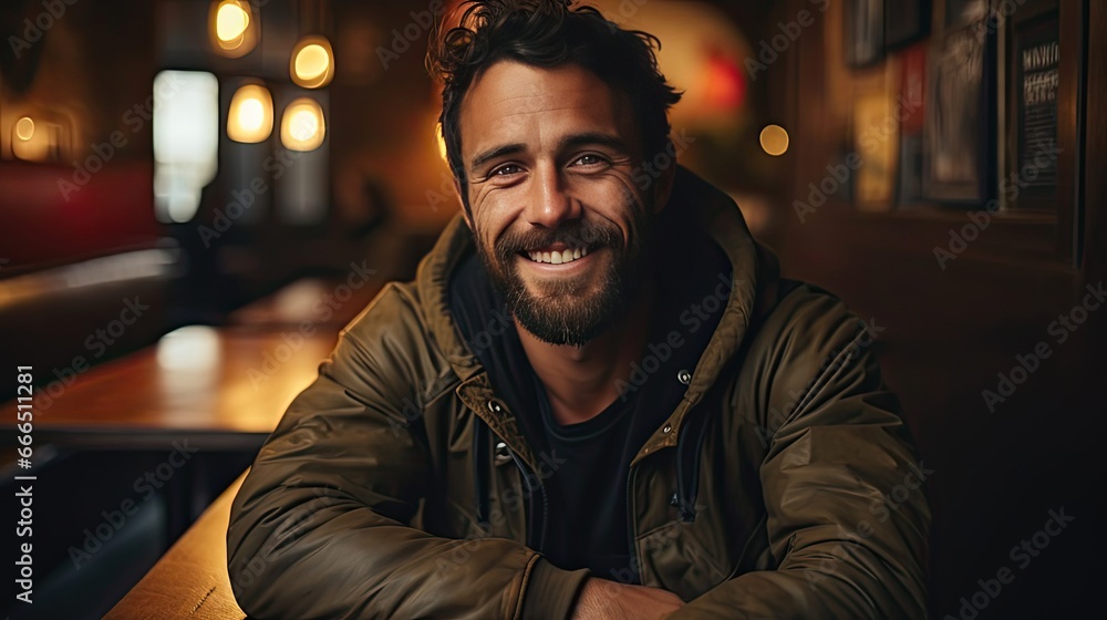 Handsome man smiling cheerful with a big smile on face showing teeth ...