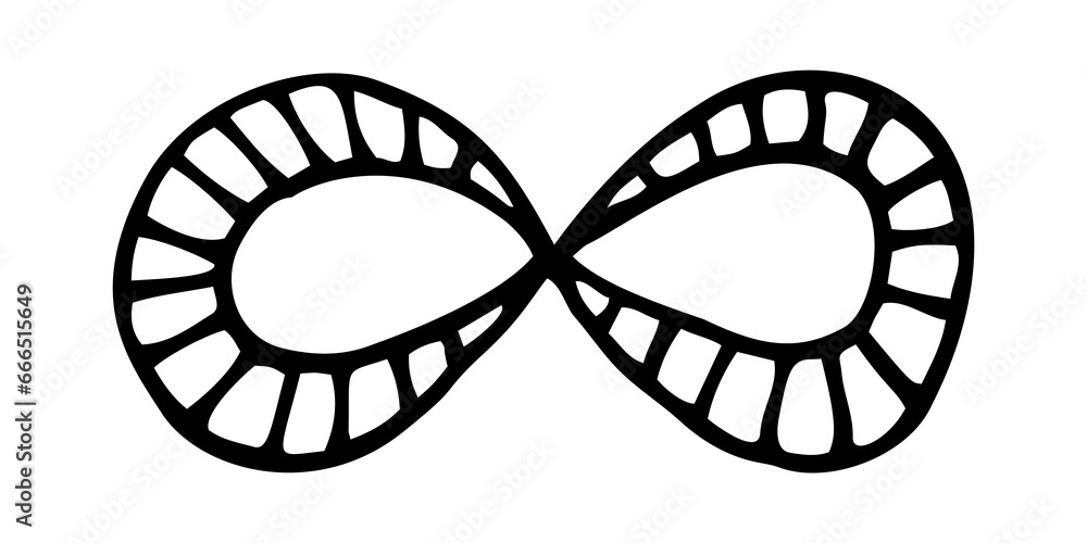 Infinity symbol hand drawn with ink brush. Thin line scribble icon ...