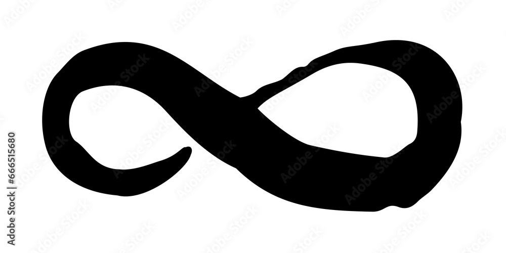 Infinity symbol hand drawn with ink brush. Thin line scribble icon ...