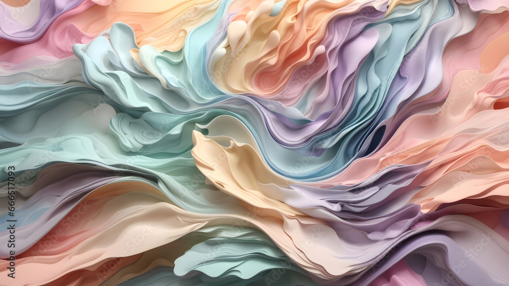 3D Abstract Art of Patel Colours Stock Illustration | Adobe Stock