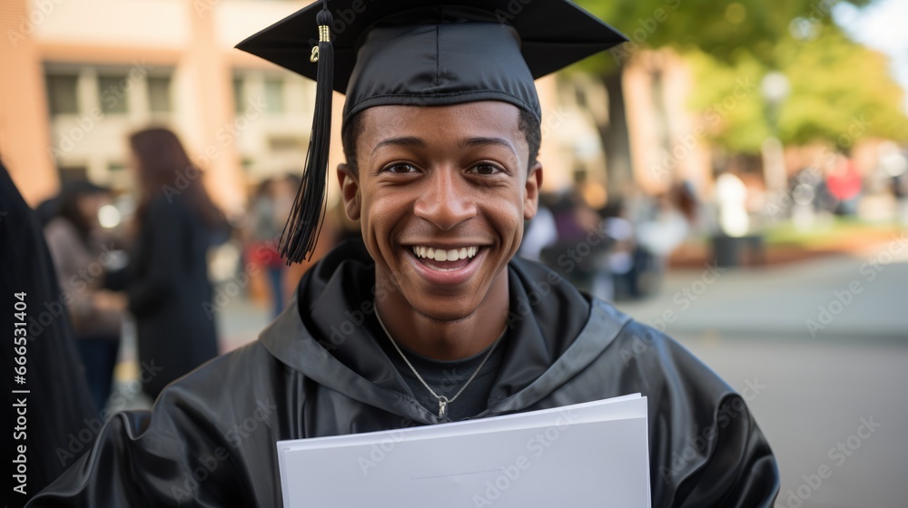 Homeless youth proudly displaying graduation cap after overcoming ...
