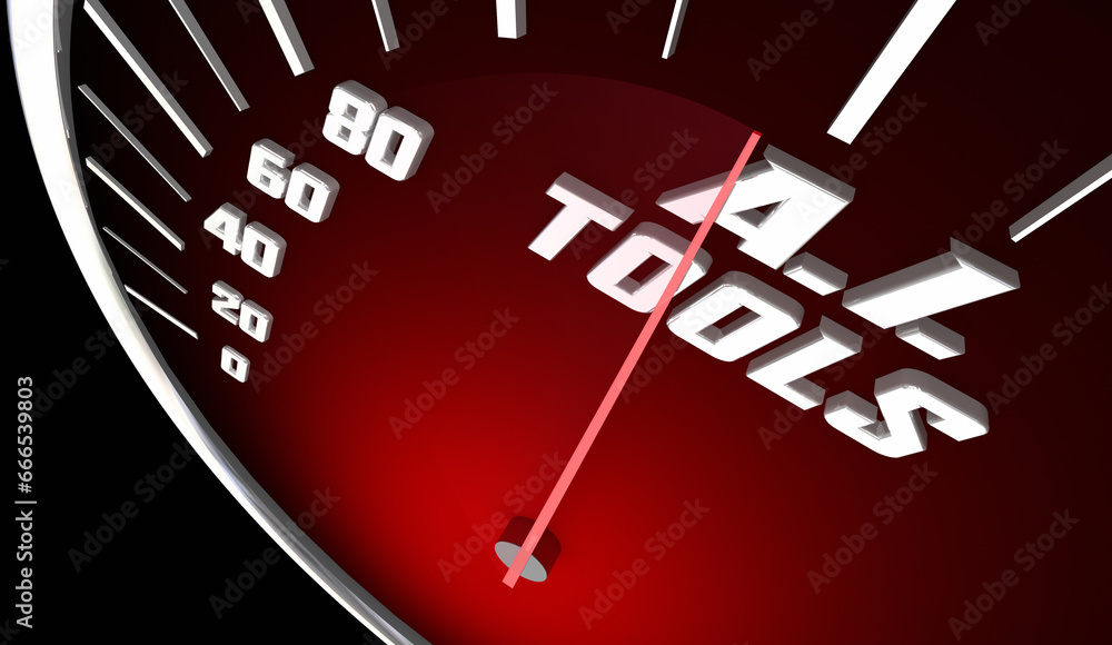 AI Tools Speedometer Increase Productivity Level Efficiency Artificial ...
