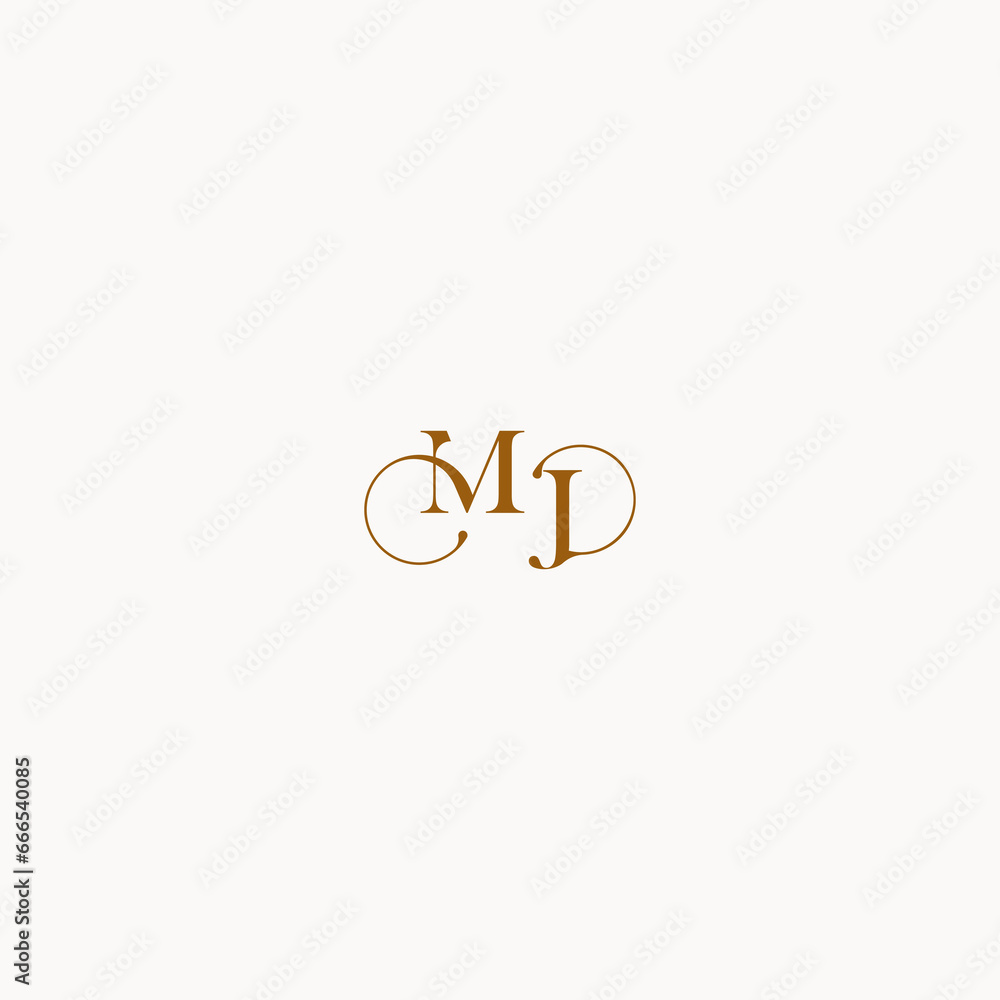 initial logo letter MJ luxury design with elegant line concept Stock ...