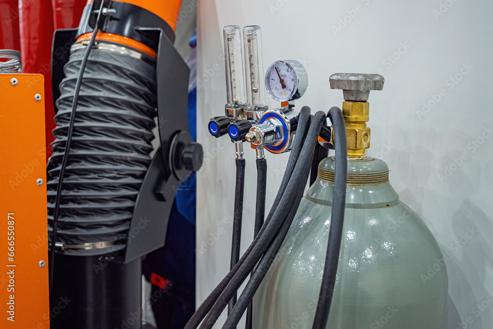 Gas cylinder for welding. Metal tank from welding equipment. Gas for ...