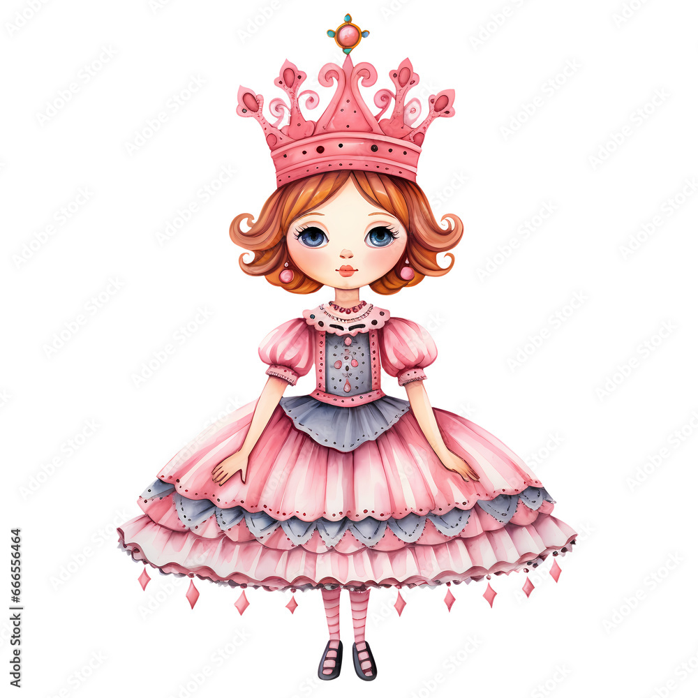 Cute Watercolor Queen Valentine Day Clipart Illustration Stock ...