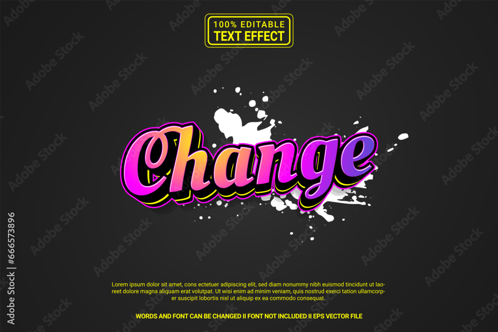 Editable text effect Change 3d cartoon template style modren premium ...