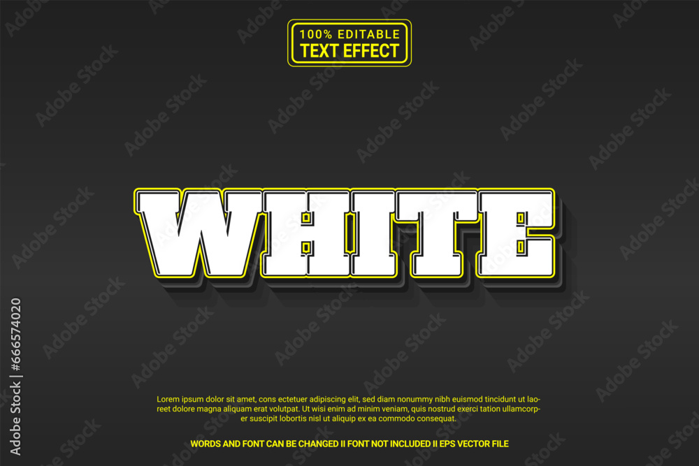 Editable text effect White 3d cartoon template style modren premium ...