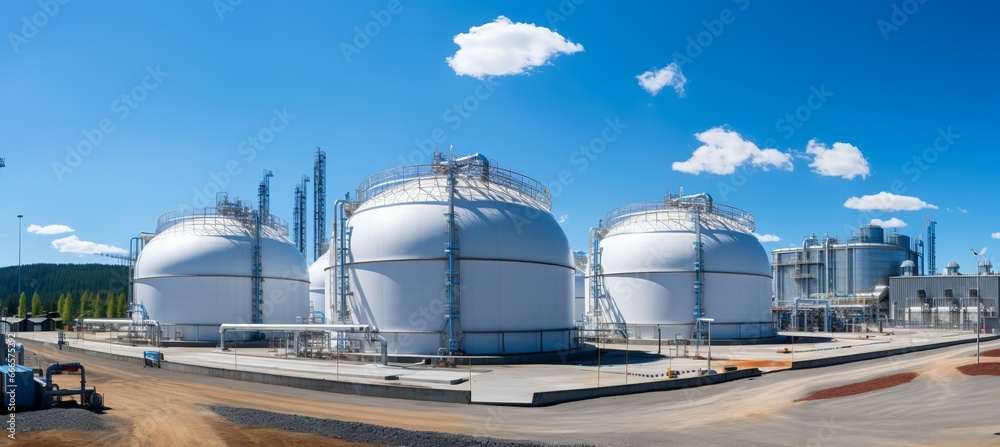 Natural gas tank storage. Energy gas storage. Generative AI technology ...