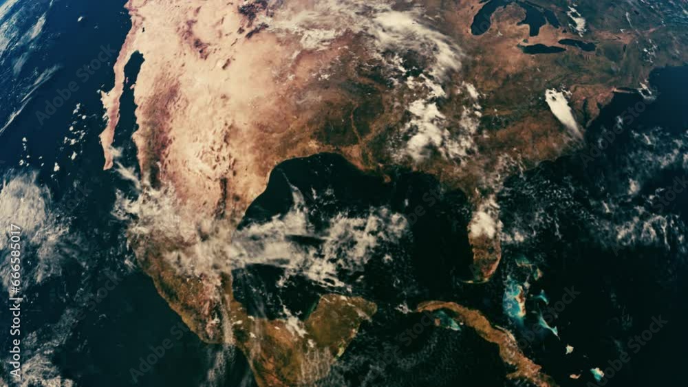 surface of planet earth. satellite view of the American continent. view ...