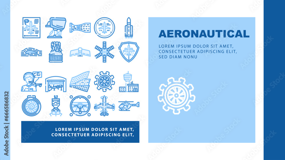 aeronautical engineer aviation landing web page vector. airplane plane ...