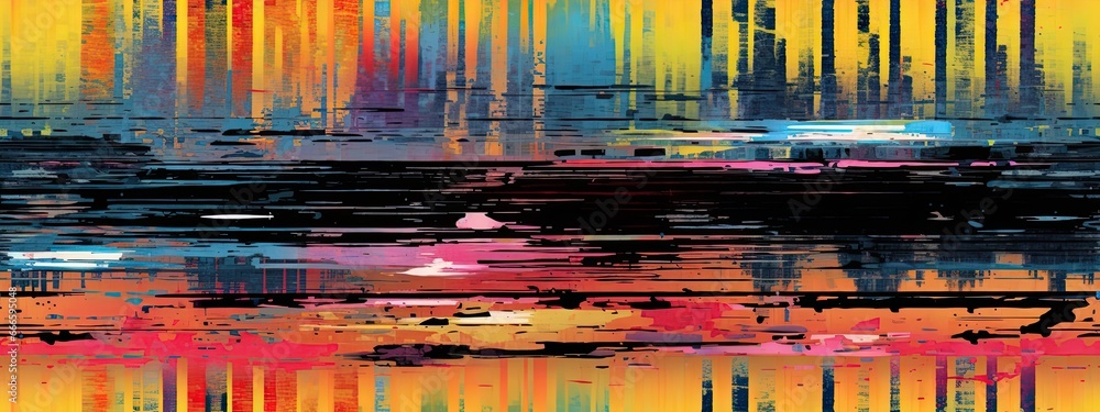 Seamless broken printer streaky faded lines CMYK ink toner texture ...