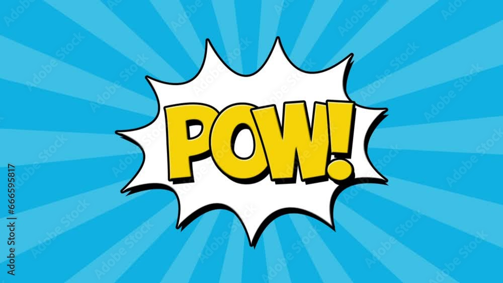 pow Animated comic text. Pop art Vintage background. speech bubble and ...