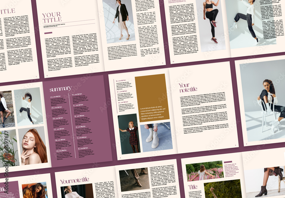 Fashion Magazine Layout Set Stock Template | Adobe Stock