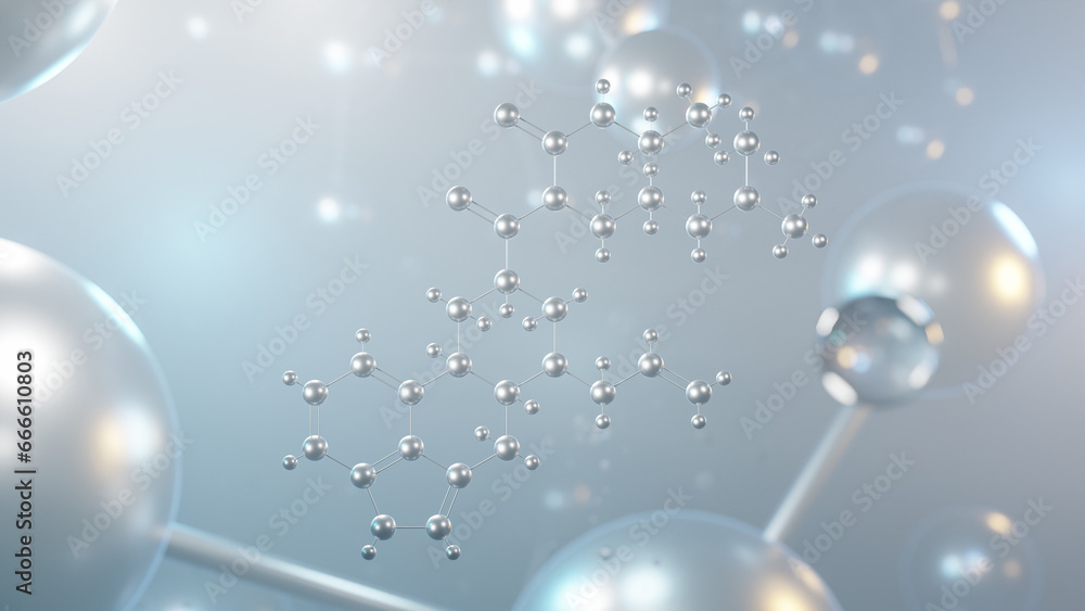 cabergoline molecular structure, 3d model molecule, dopamine receptor ...