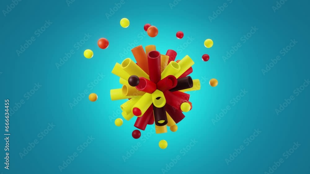 Looped Vj animation of balls flying out of tubes. Dj visuals effects ...