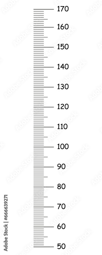 Kids height chart from 50 to 170 centimeters. Template for wall growth ...