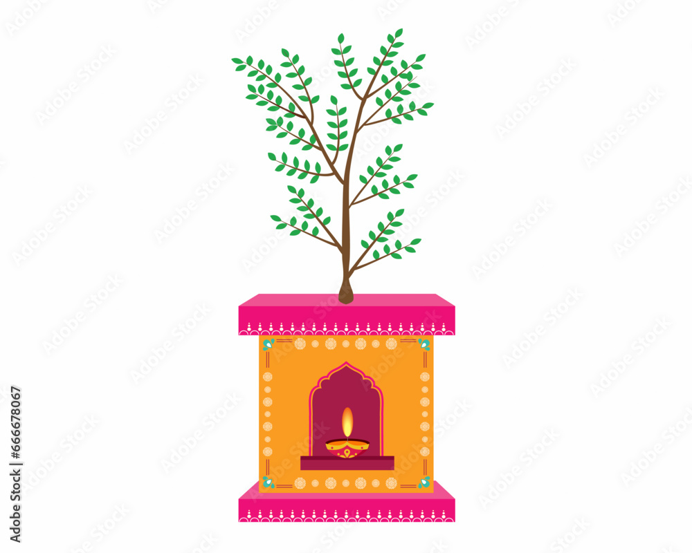 Tulsi Plant for Tulsi Vivah Tulsi puja indian festival celebration ...