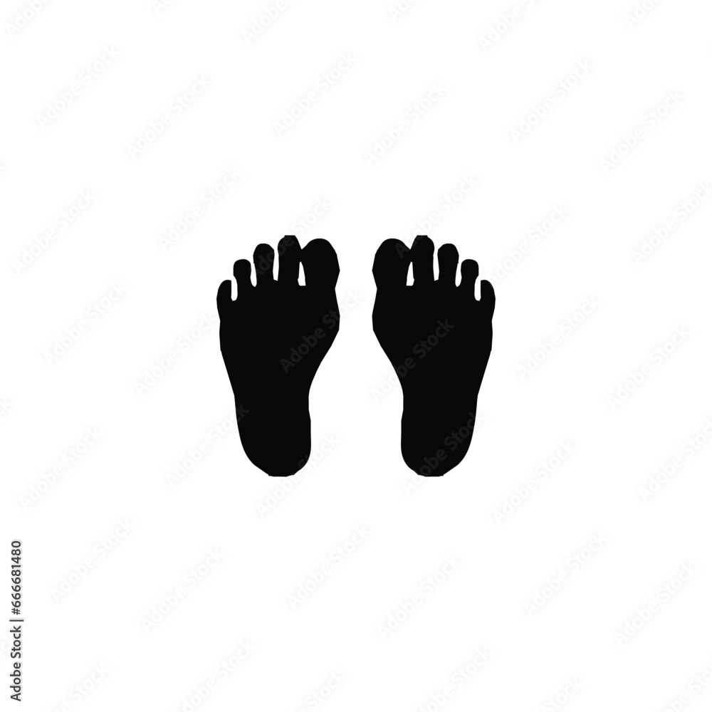 Leg foot print icon. Simple style fungus on foot poster background ...