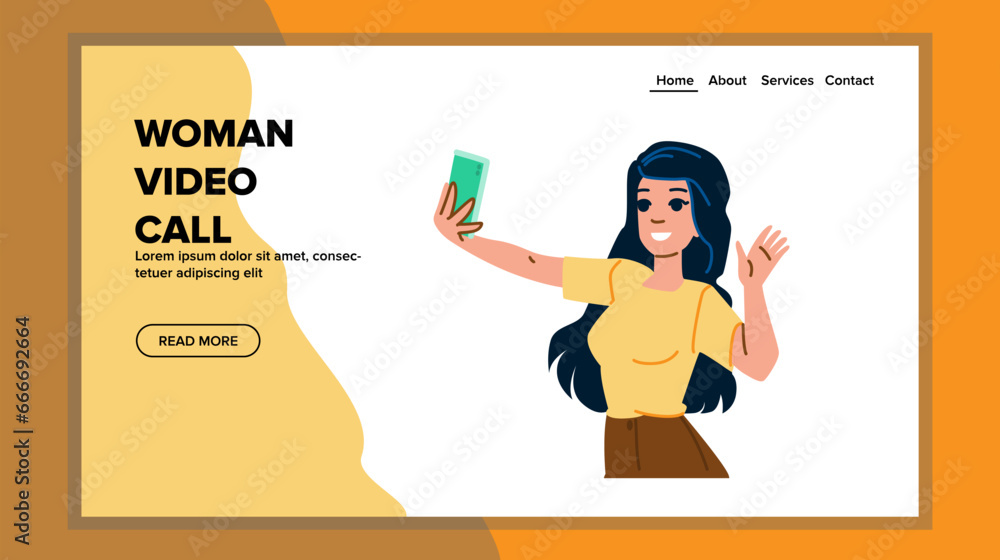 internet woman video call vector. technology communication, chat class ...