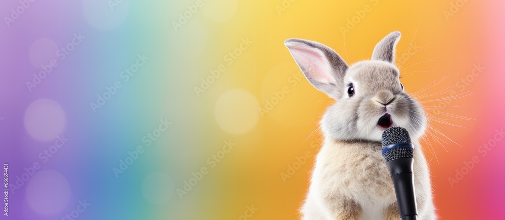 Superstar singing bunny, rabbit animals that sing into the microphone ...