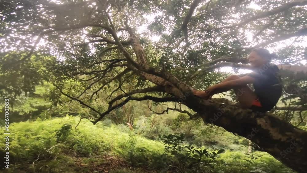 handhold still view of an asian female woman girl wearing sporks wear ...
